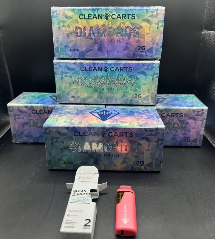 clean cart 2g liquid diamonds + live resin disposable 2000mg